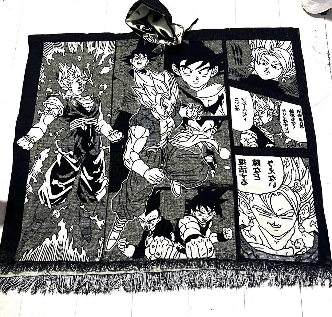 Dragon BZ Manga Style Anime Alpaca Blend Poncho for Men' and Women - Etsy