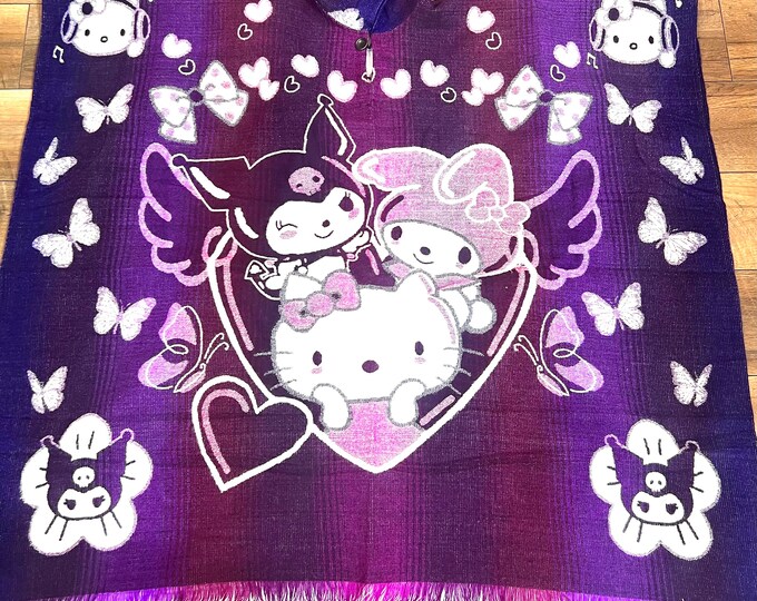 My Melody, Hello Kitty, Kuromi Poncho Alpaca Blend Poncho Unisex - Etsy