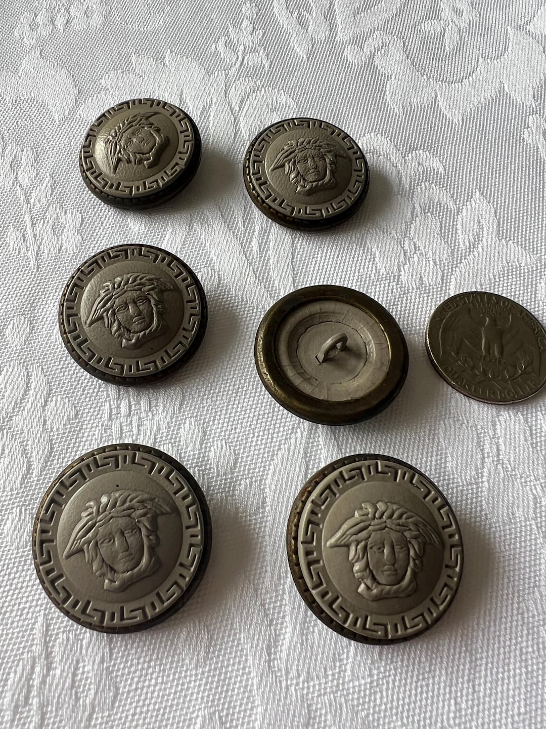 Gianni Versace Set of 6 Vintage Buttons Medusa Head & Greek Key ...