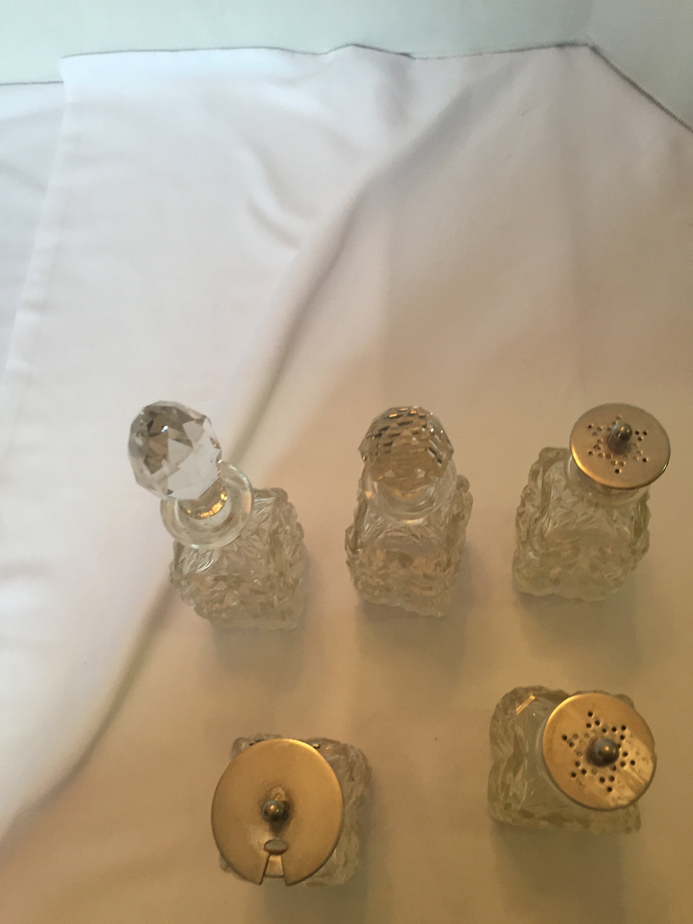 Antique Victorian Cut Crystal 5 Pieces Cruet Set Crystal on - Etsy