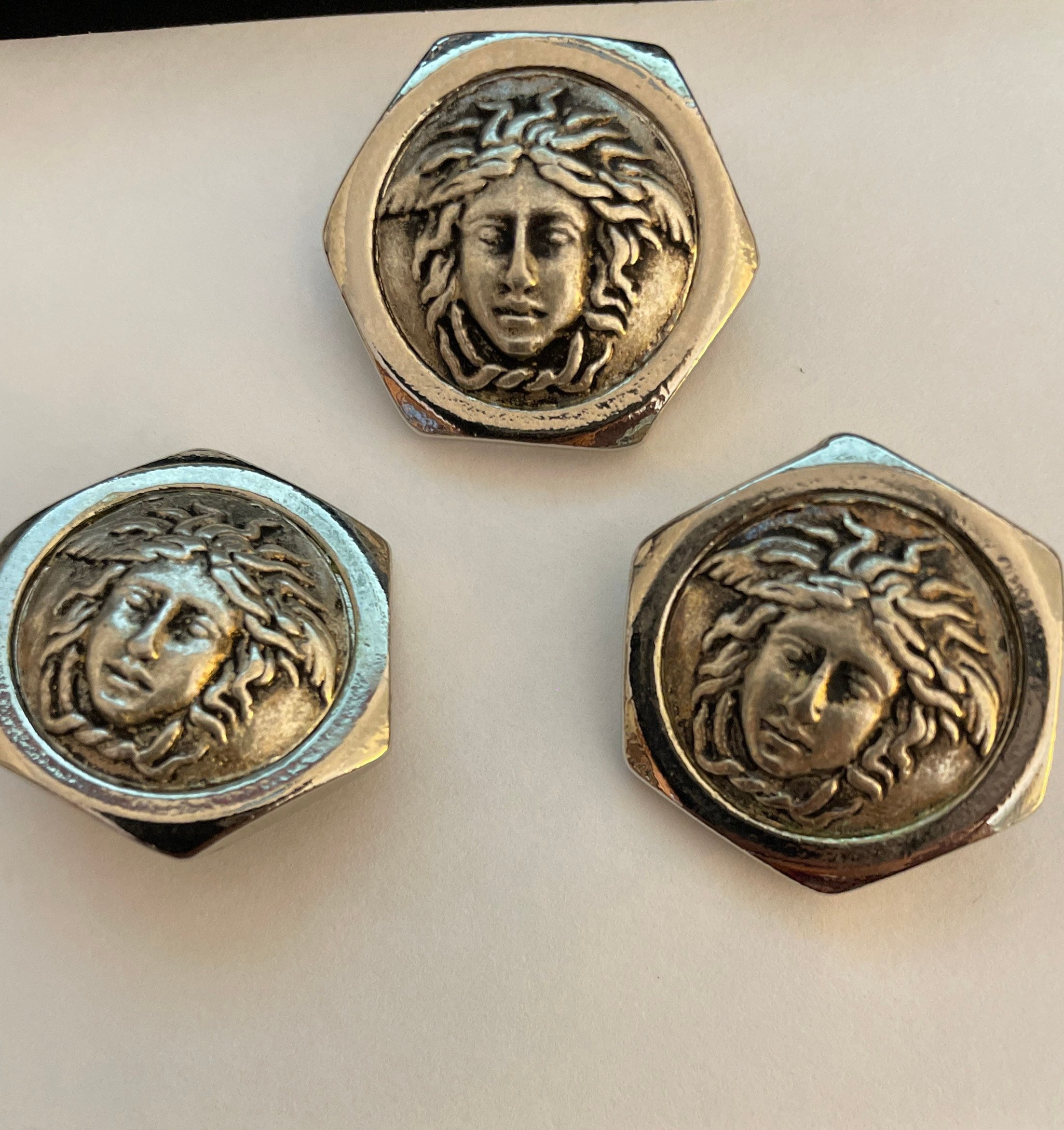 Gianni Versace Set of 3 Vintage Hexagonale Buttons Large - Etsy