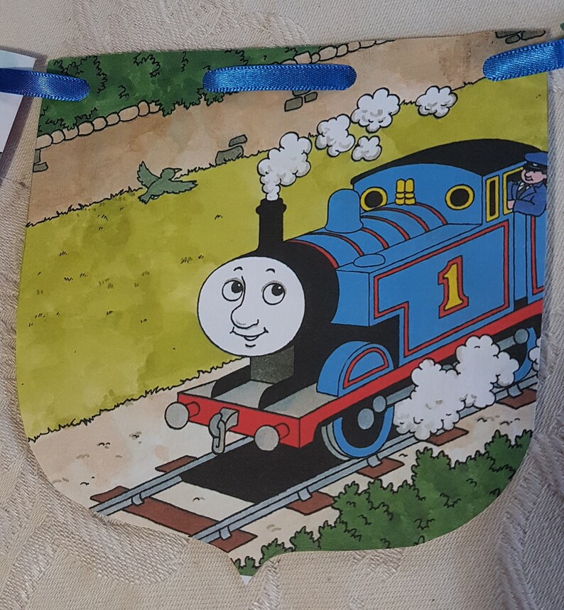 Thomas the Tank Engine Upcycled Paper Bunting From a Vintage Book ...