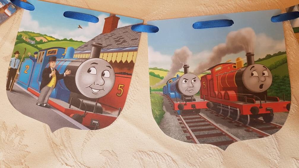 Thomas the Tank Engine Upcycled Paper Bunting Featuring Edward - Etsy