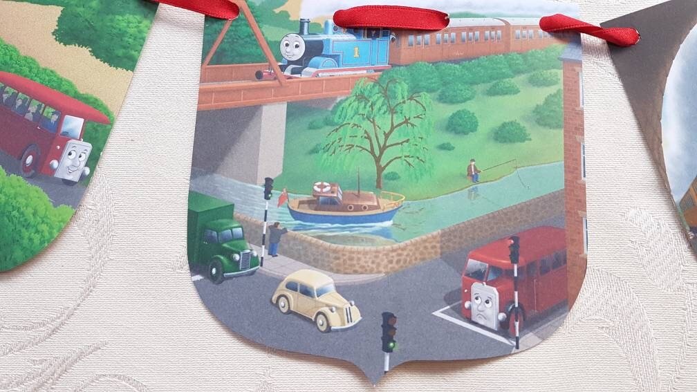 Thomas the Tank Engine Upcycled Paper Bunting Featuring Bertie the Bus ...