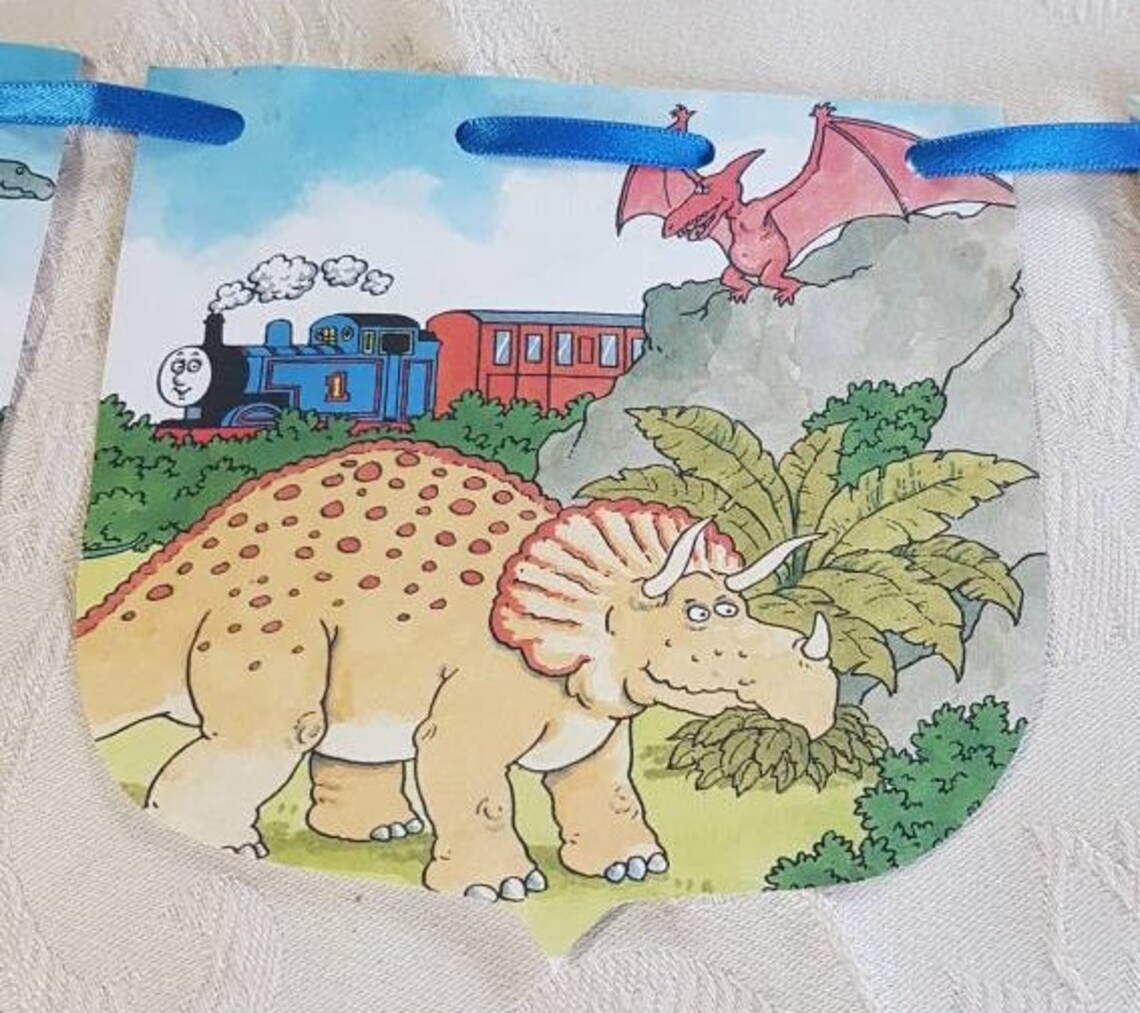 Thomas the Tank Engine Upcycled Paper Bunting From a Vintage - Etsy
