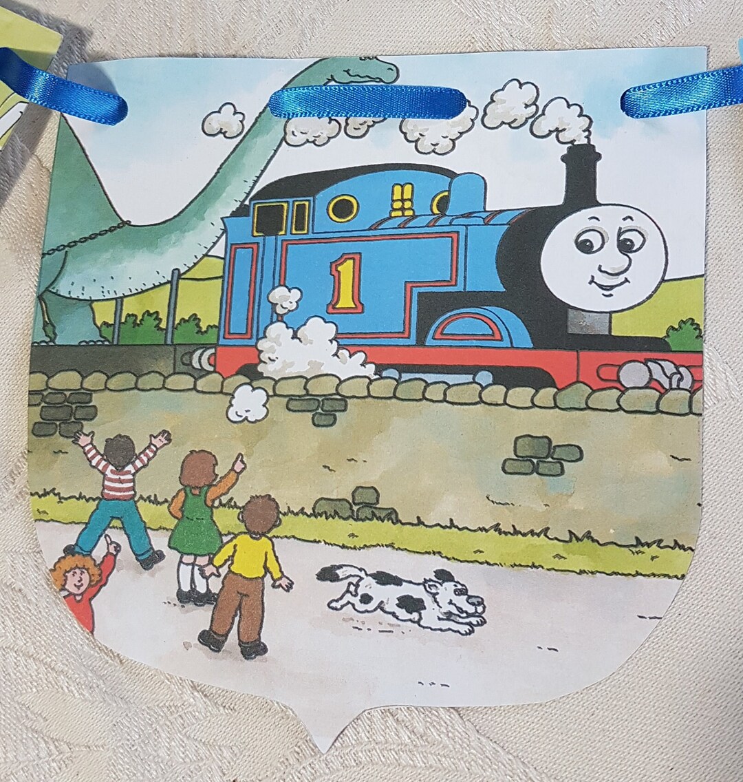 Thomas the Tank Engine Upcycled Paper Bunting From a Vintage Book ...
