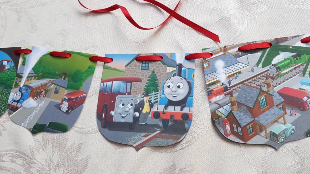 Thomas the Tank Engine Upcycled Paper Bunting Featuring Bertie the Bus ...