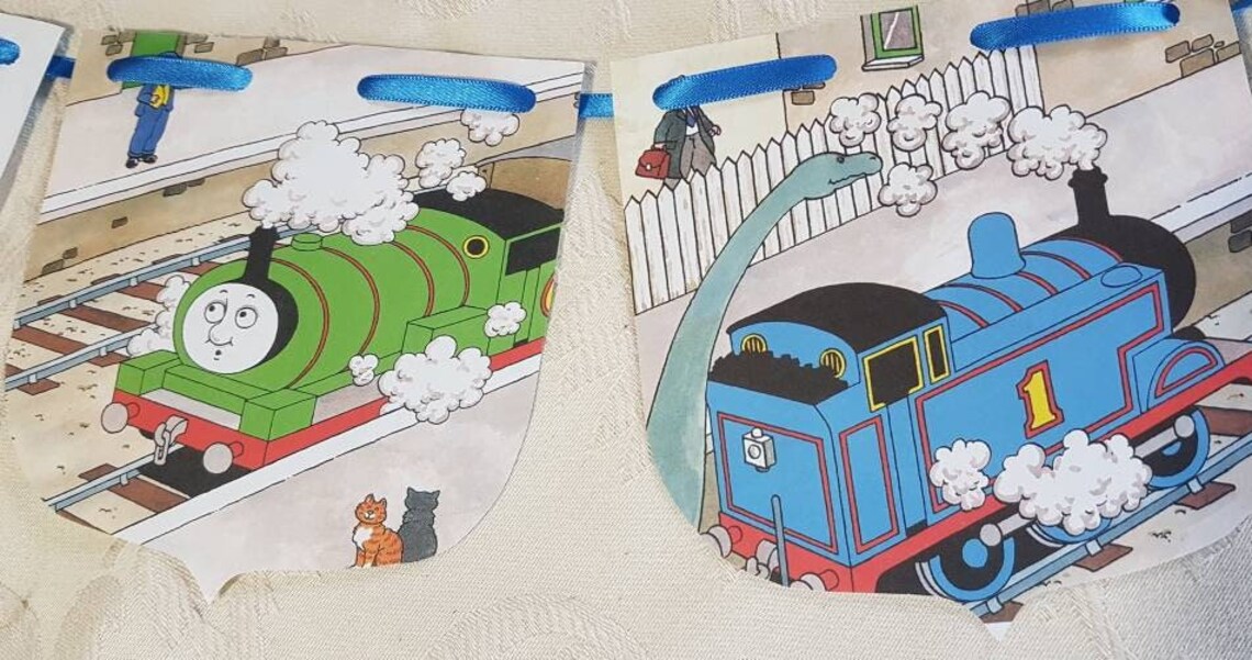 Thomas the Tank Engine Upcycled Paper Bunting From a Vintage - Etsy