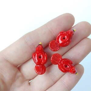 Tiny Lampwork Cardinal Bead MADE TO ORDER, Glass Cardinal Bead ...