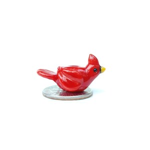 Tiny Lampwork Cardinal Bead MADE TO ORDER, Glass Cardinal Bead ...
