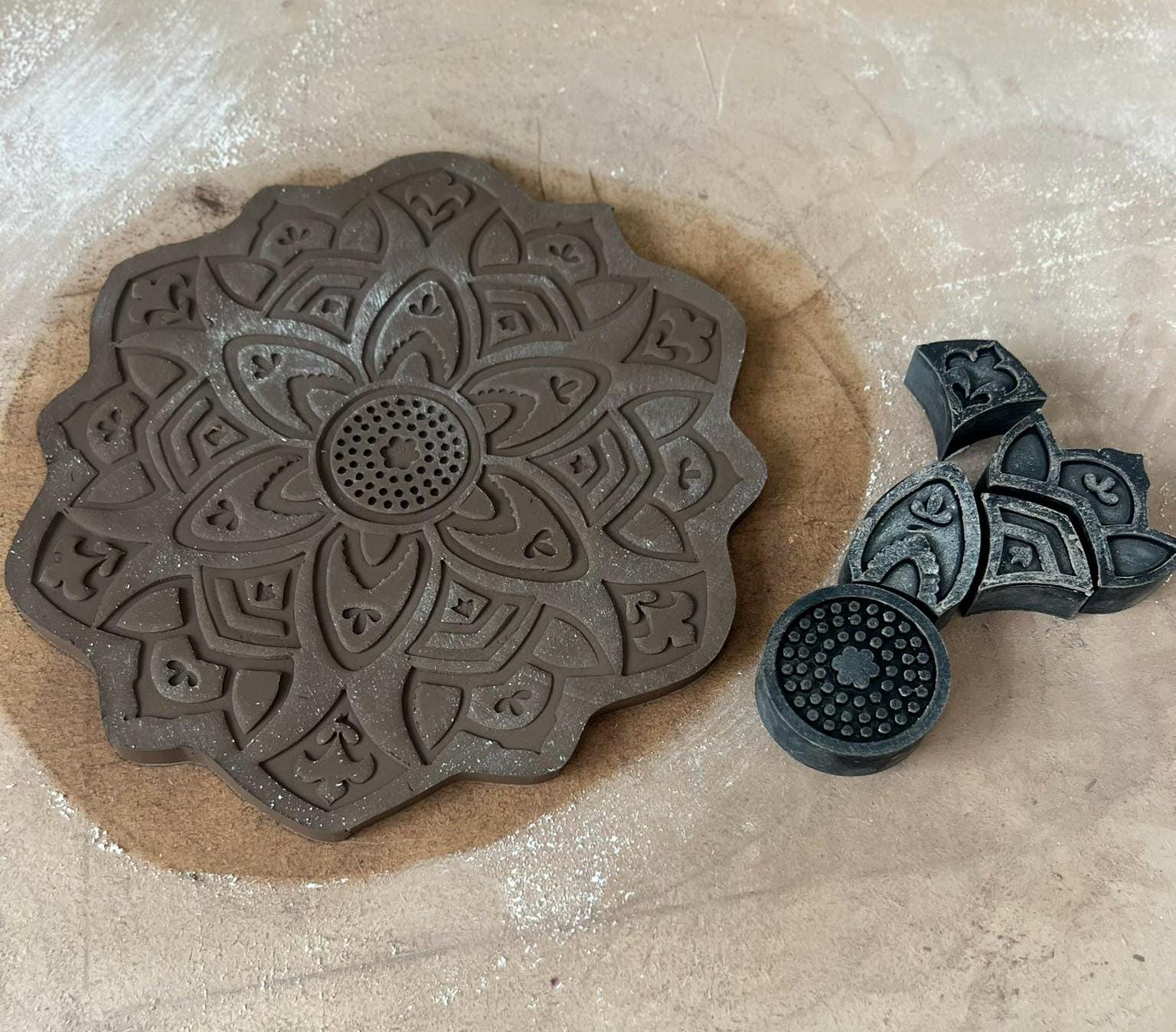 Mandala Pattern Stamps for Clay - Etsy
