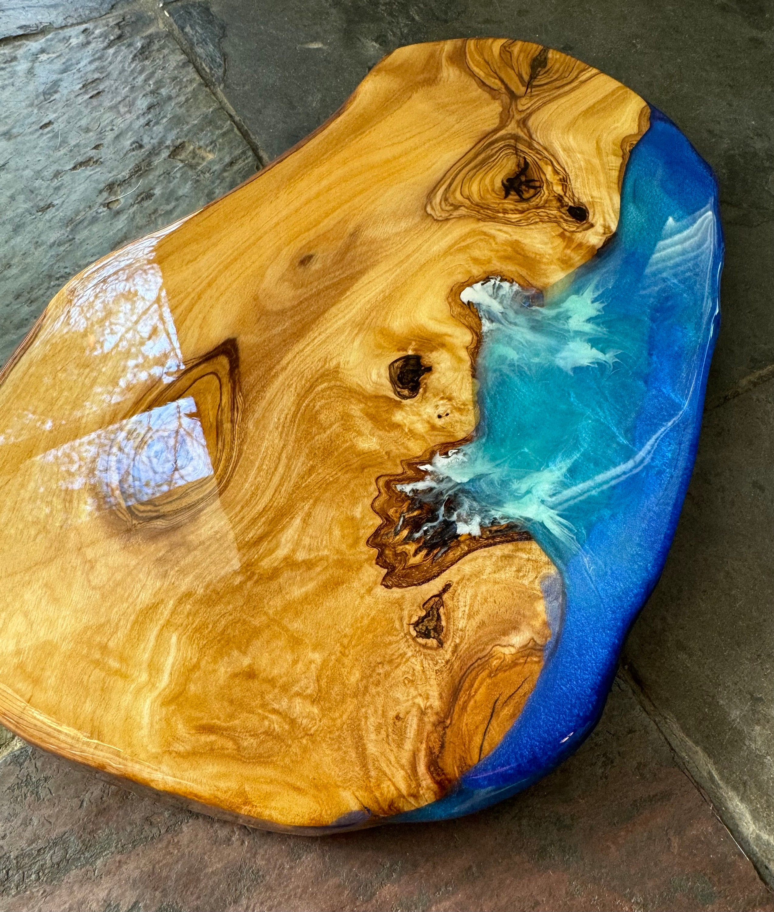 Serving Board With Rugged Costal Beach Waves Design - Etsy