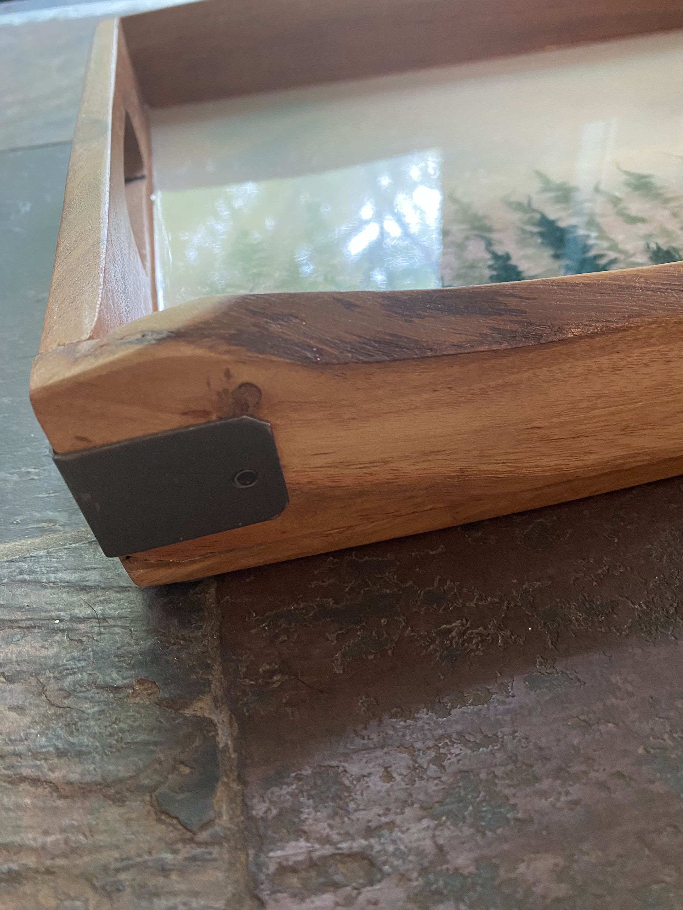 Large Live Edge Wood Serving Tray With a Pine Tree Forest, Hidden Heart ...
