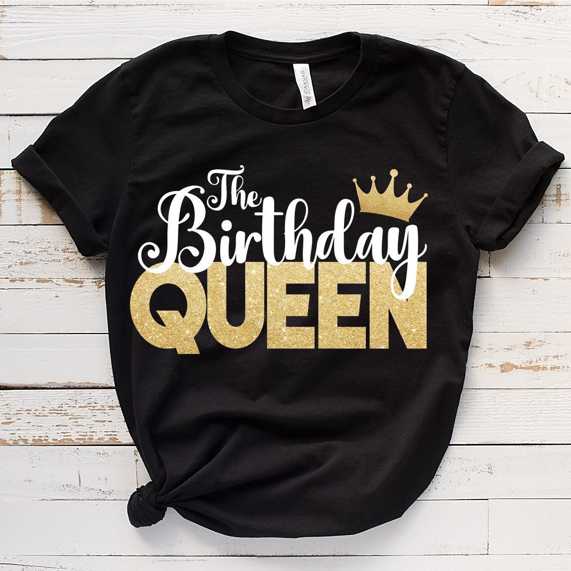 Birthday Queen Shirt Womens Birthday Shirt Glitter Etsy