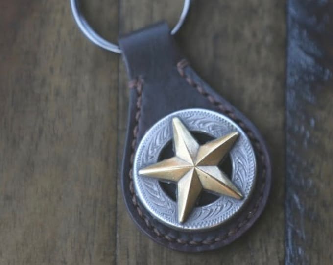 Objectify Retro Print Leather Key Ring - Etsy