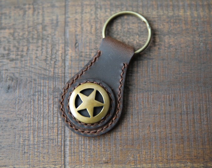 Objectify Retro Print Leather Key Ring - Etsy