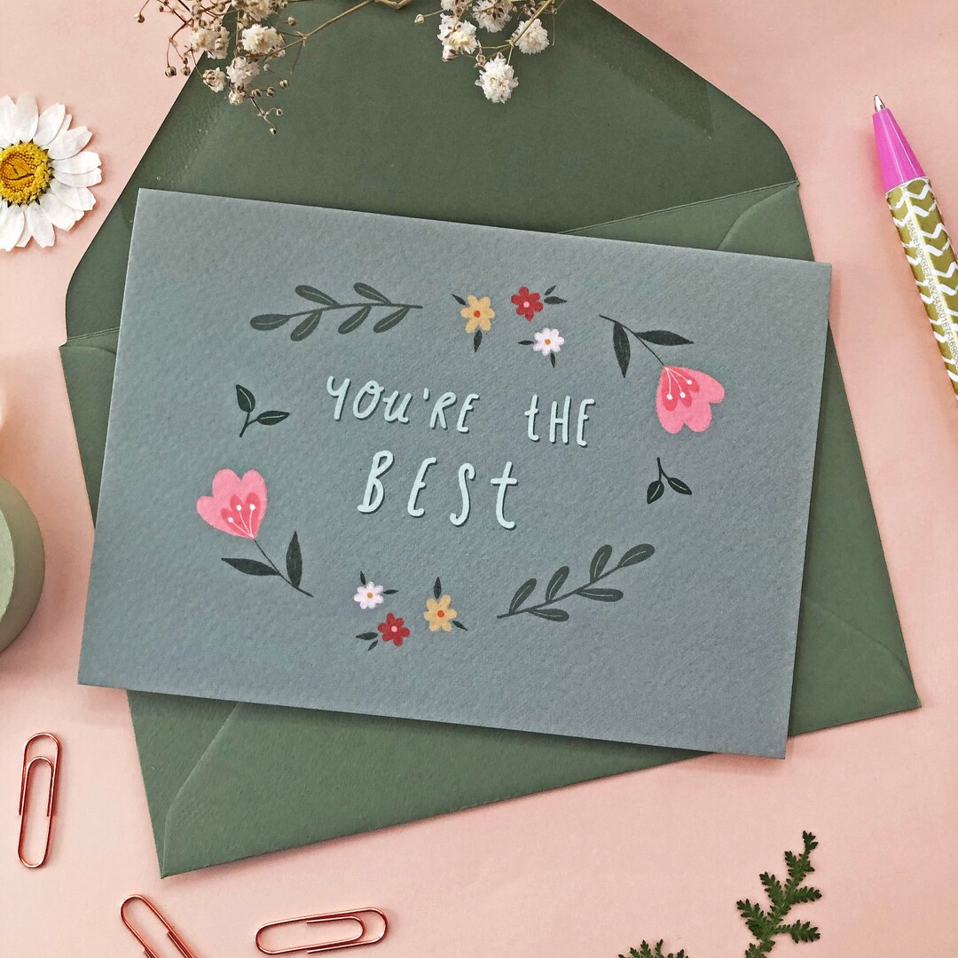 You're the Best Card Motivational Card Greeting Card Card for Best ...