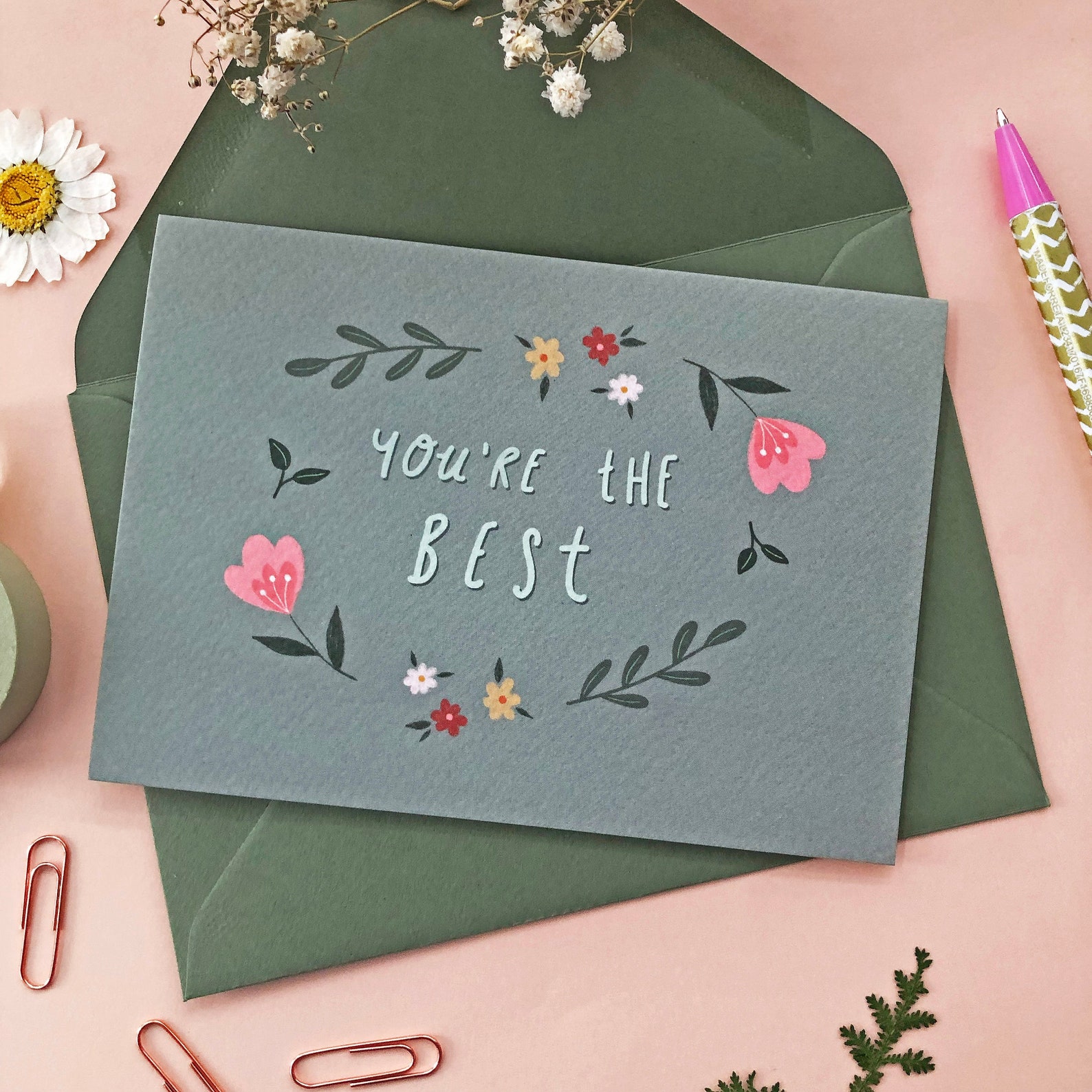 You're the Best Card | Motivational Card | Greeting Card | Card for ...