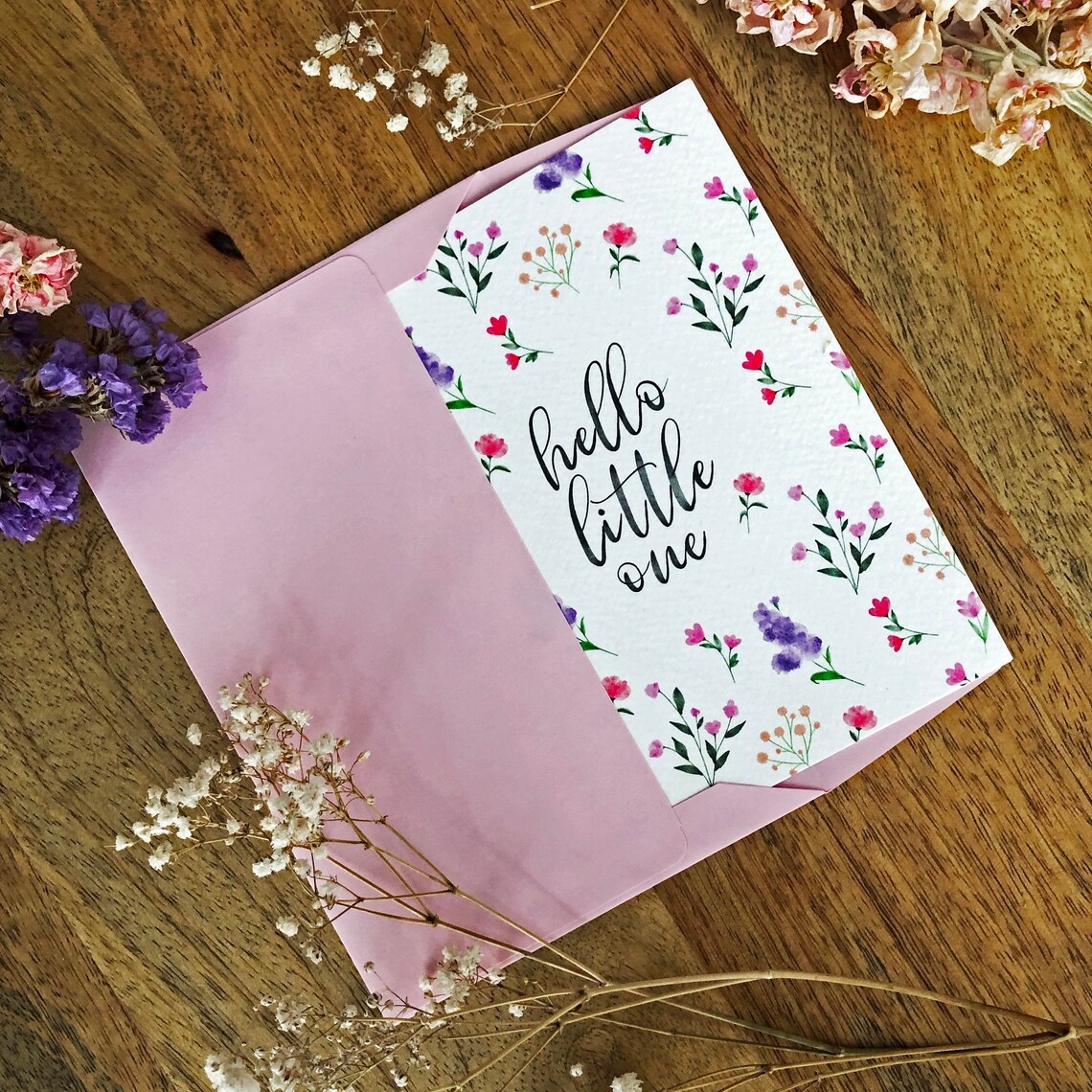 Hello Little One Card New Born Baby Card New Baby Girl - Etsy
