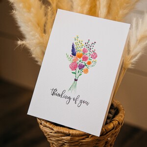 Thinking of You Greeting Card | Floral Watercolor Card | Blank Inside ...