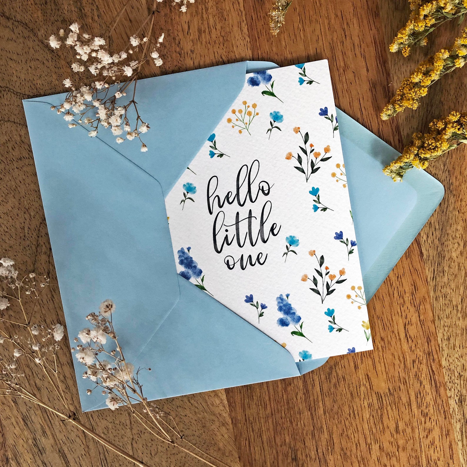 Hello Little One Card | New Born Baby Card | New Baby Boy Card ...