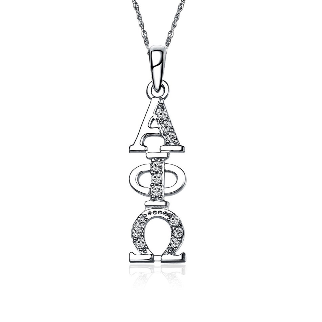 Alpha Phi Omega Necklace Vertical Design Sterling Silver - Etsy