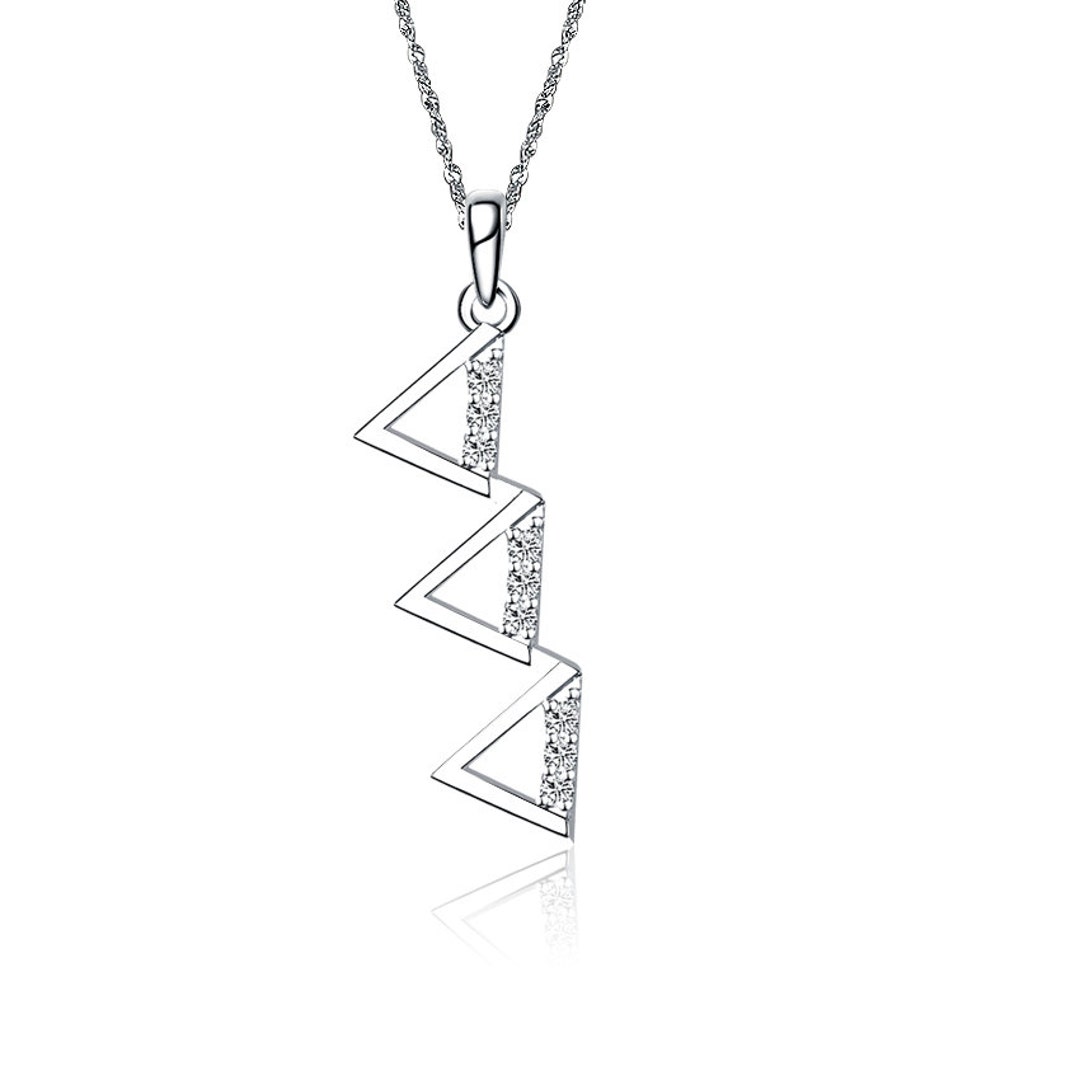 Delta Delta Delta Necklace Diagonal Design Sterling Silver - Etsy