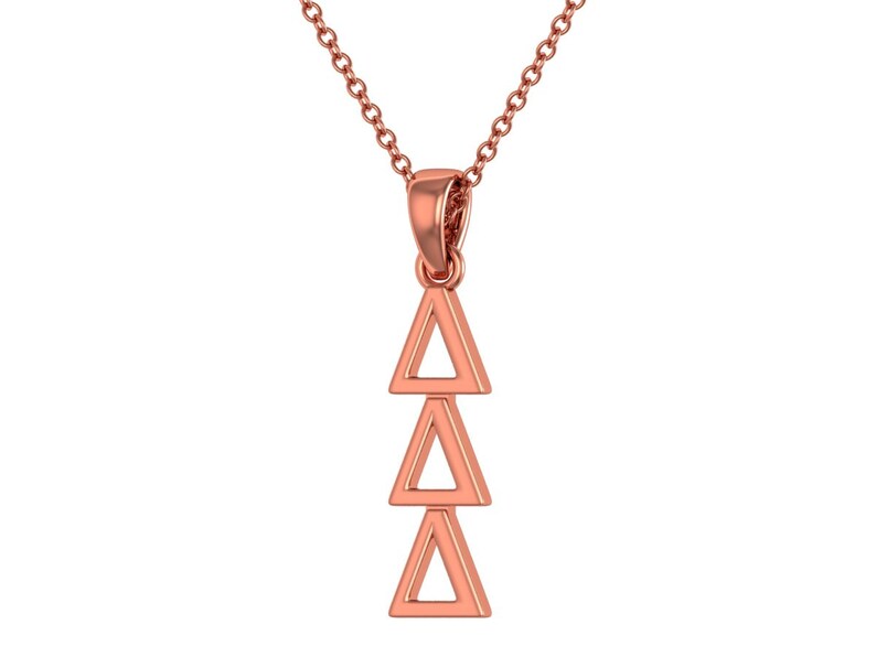 Delta Delta Delta Necklace Sterling Silver With Rose Gold - Etsy