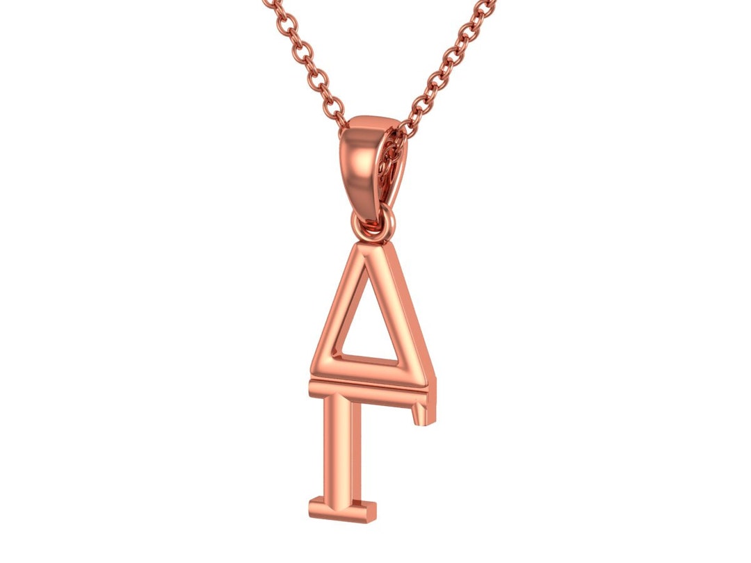 Delta Gamma Necklace Sterling Silver With Rose Gold Plating - Etsy