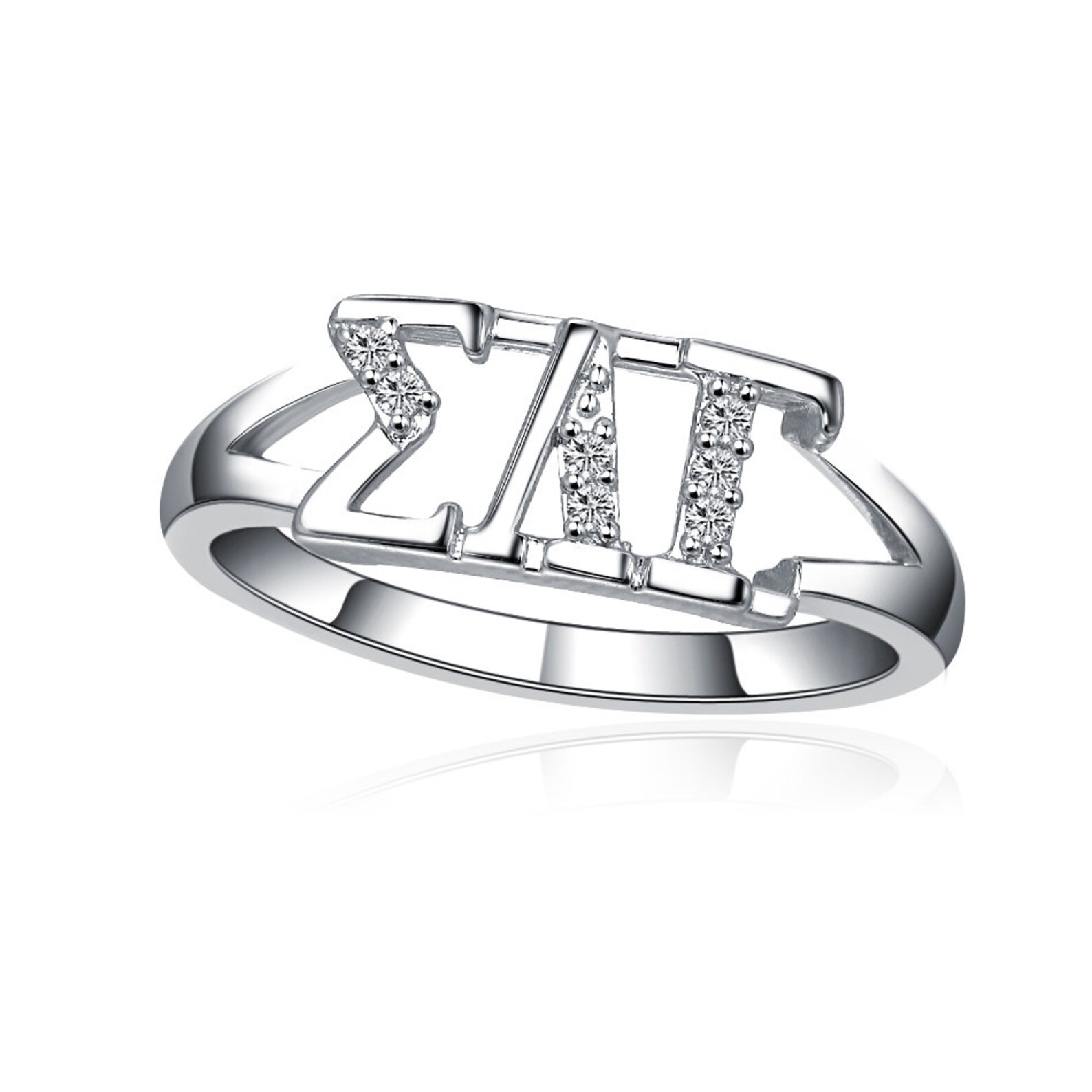 Sigma Lambda Gamma Ring Horizontal Design Sterling Silver | Etsy