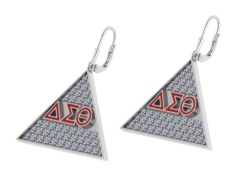 Delta Sigma Theta Triangle Silver Earring E005 - Etsy
