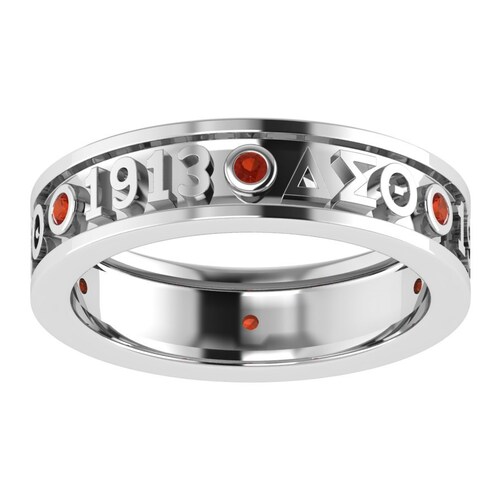 Delta Sigma Theta Sterling Silver Eternity Ring With Ruby - Etsy
