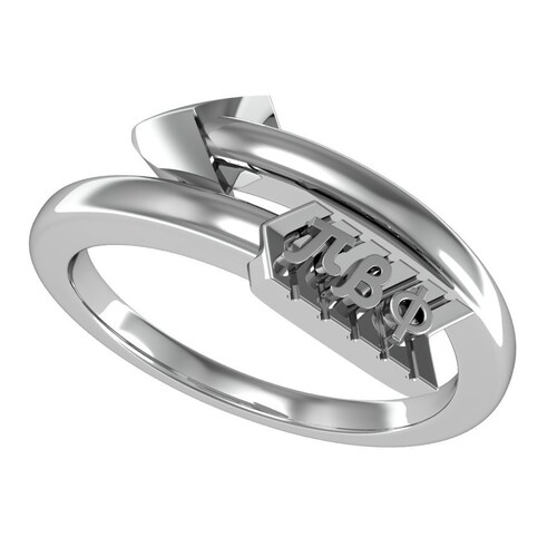 Pi Beta Phi Sterling Silver Ring With Black Enamel Letters // - Etsy