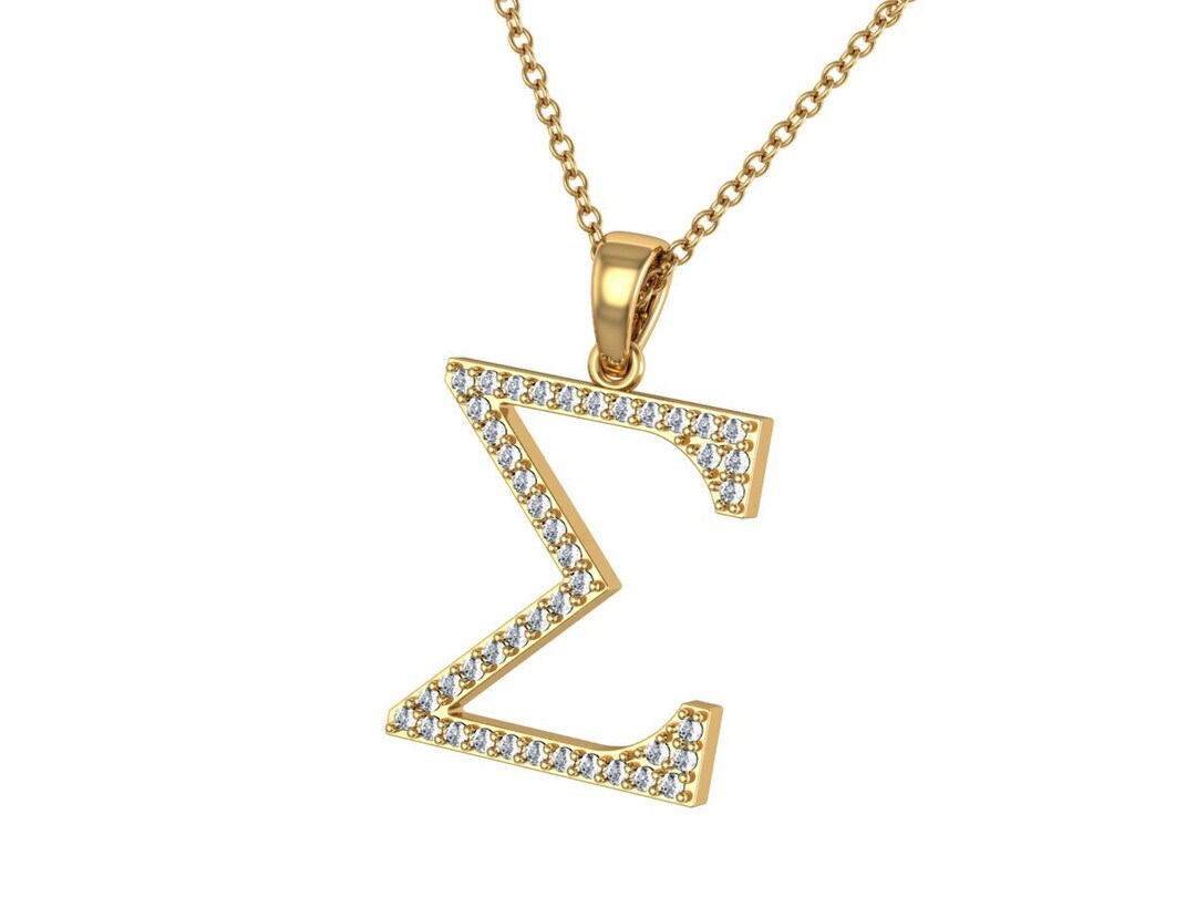 Sigma Gamma Rho Sigma Pendant, Sterling Silver With Yellow Gold Plating ...