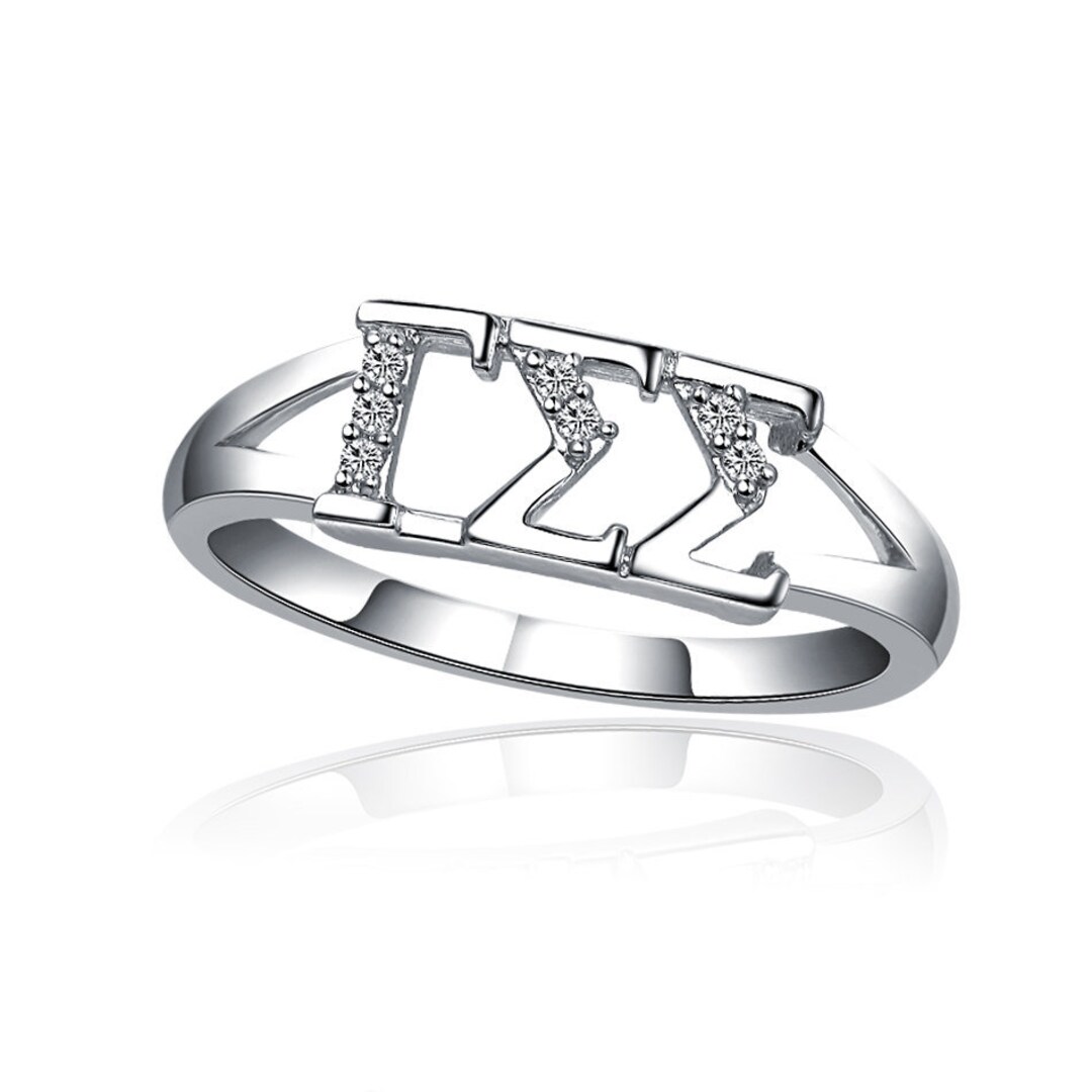 Gamma Sigma Sigma Ring Horizontal Design Sterling Silver - Etsy