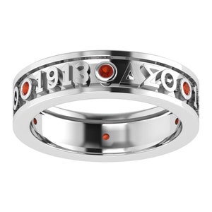 Delta Sigma Theta Sterling Silver Eternity Ring With Ruby Crystal R008 ...