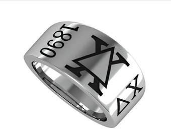 Alpha Delta Chi Sterling Silver Ring // ΑΔΧ Sorority Ring // - Etsy