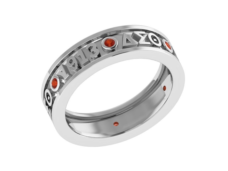 Delta Sigma Theta Sterling Silver Eternity Ring With Ruby - Etsy