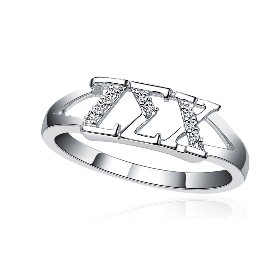 Zeta Sigma Chi Ring Sterling Silver ZSC-R001 - Etsy