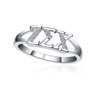 Zeta Sigma Chi Ring Sterling Silver ZSC-R001 - Etsy