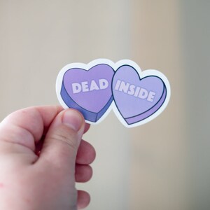 Dead Inside Sticker Hearts Pastel Goth - Etsy