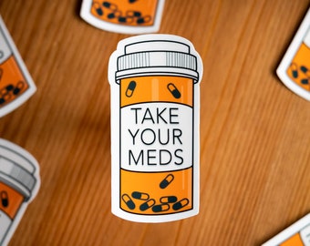 Take Your Meds Pixel Art Sticker Medication Reminder, Mental Health ...