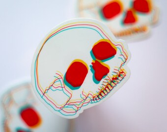 Skull Waterproof Vinyl Sticker, Skull Split in Half, Decals for Car ...