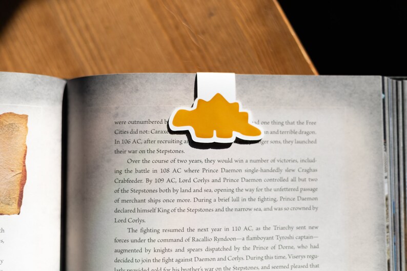 Stegosaurus Chicken Nugget Fold Over Magnetic Bookmark Book - Etsy