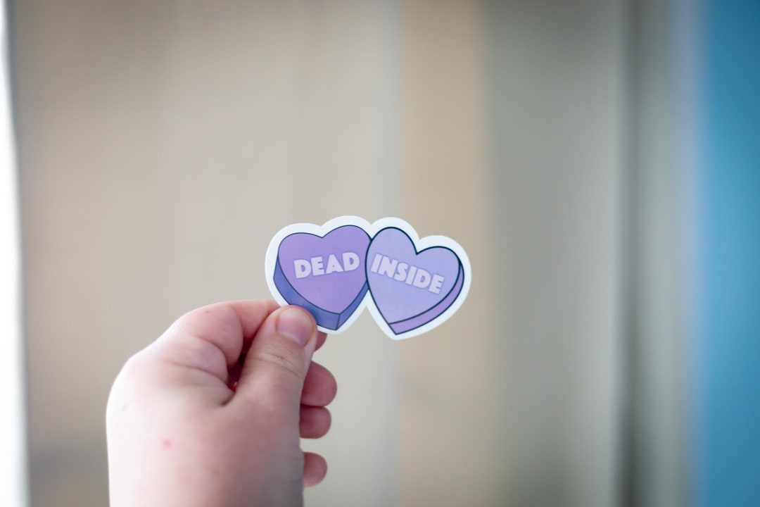 Dead Inside Sticker Hearts Pastel Goth - Etsy