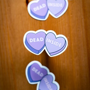 Dead Inside Sticker Hearts Pastel Goth - Etsy
