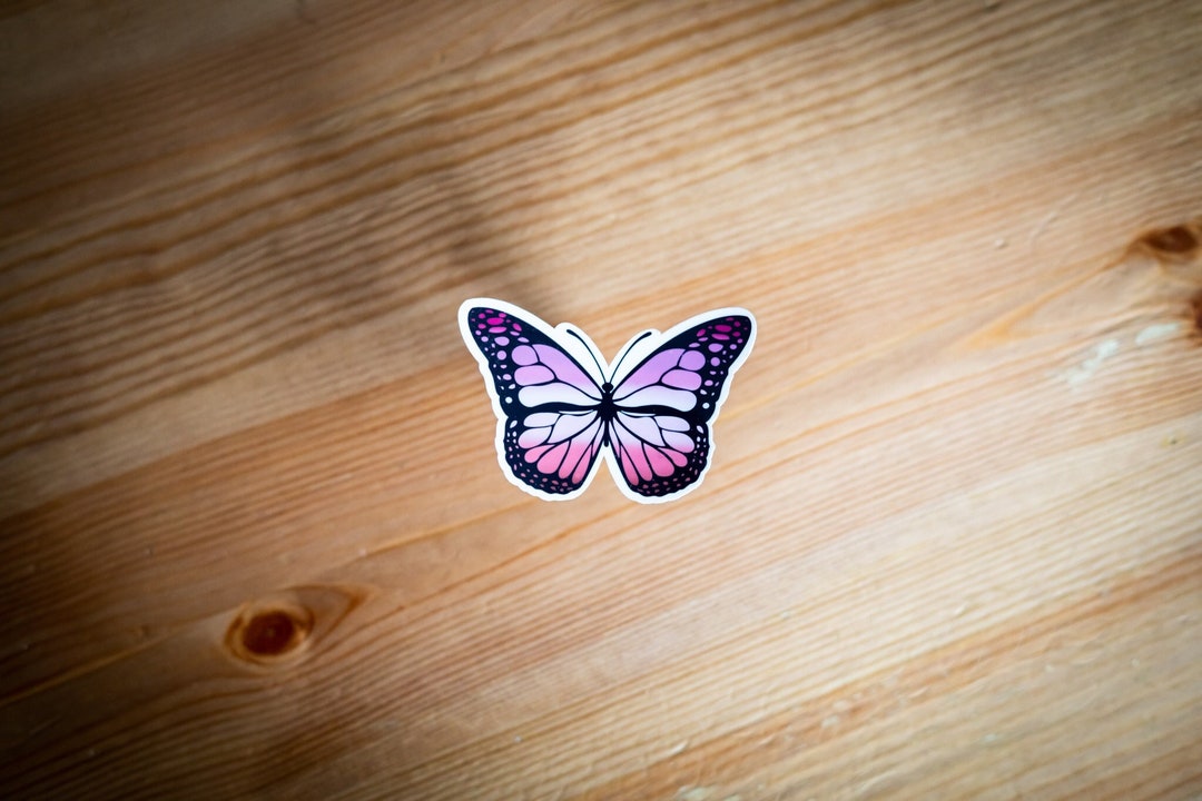 Pink Butterfly Sticker Monarch Butterfly - Etsy