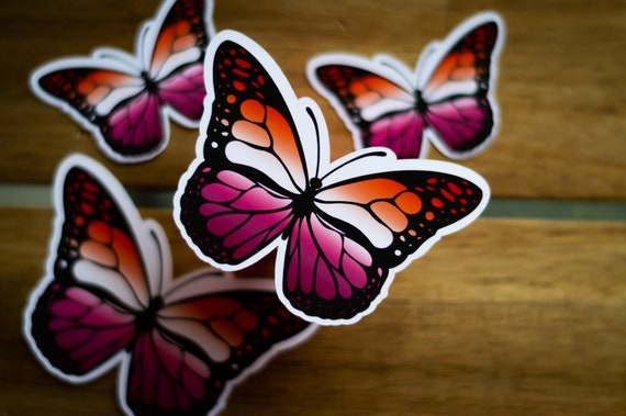 Lesbian Pride Butterfly Sticker Lgbtq Etsy