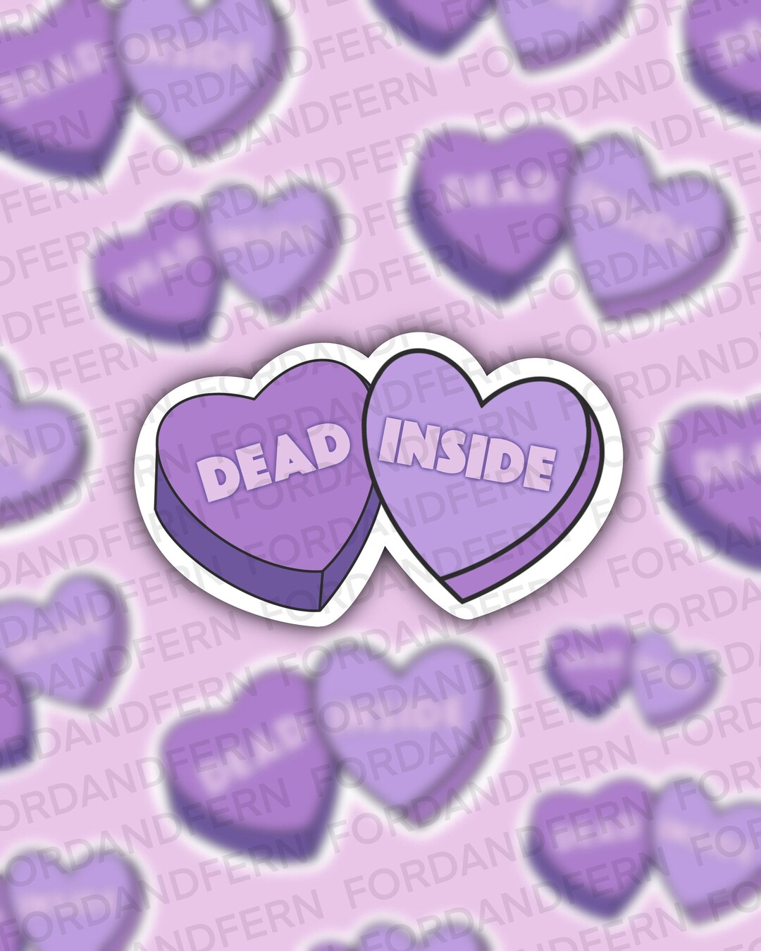 Dead Inside Sticker Hearts Pastel Goth - Etsy