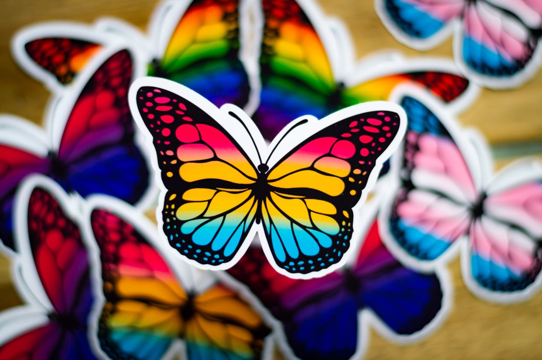 Subtle Butterfly Pride Sticker, LGBT, Pride Flag, Pan Pride - Etsy